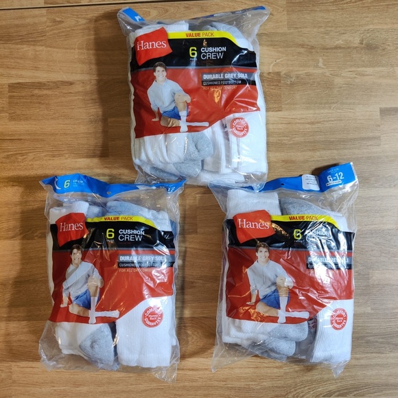 Hanes | Underwear & Socks | 3 Packs Of Hanes White Socks 6 Pais Total 8 ...